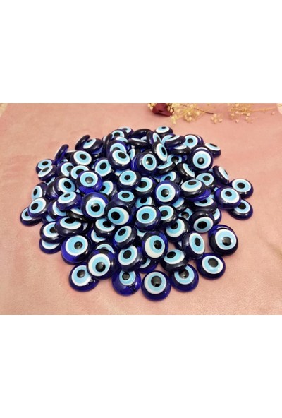 Hd Marketim Deliksiz Nazar Boncuğu 200 Adet 3 cm Cam Nazarlık El Işi Süsleme Dekoratif Nazar
