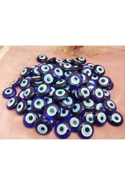 Hd Marketim Deliksiz Nazar Boncuğu 200 Adet 4 cm Cam Nazarlık El Işi Süsleme Dekoratif Nazar