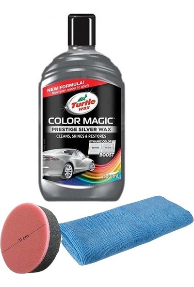 Turtle Wax Renk Yenileyici Gri Cila 500 ml + Uygulama Süngeri + Bez