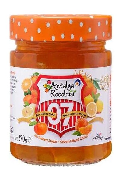 Antalya Reçelcisi Şekersiz 7 Meyve Yöresel 370 gr Antalya Reçelcisi Şekersiz 7 Meyve Yöresel 370 gr