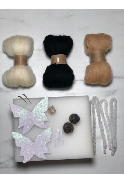 Karacebe Mum Keçe Deneme Kiti Keçe Yünü Keçe Melek Deneme Kiti