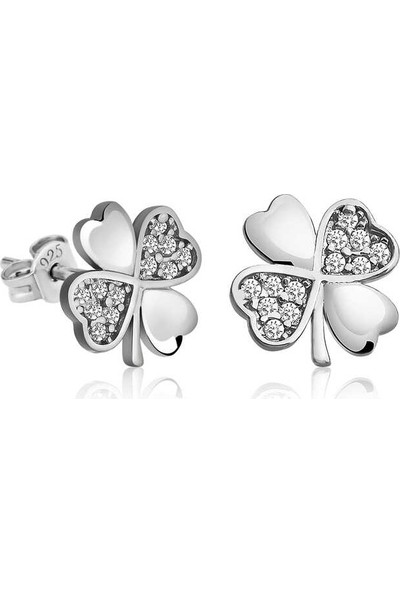 Gümüşhane Silver Gümüş Yonca Küpe