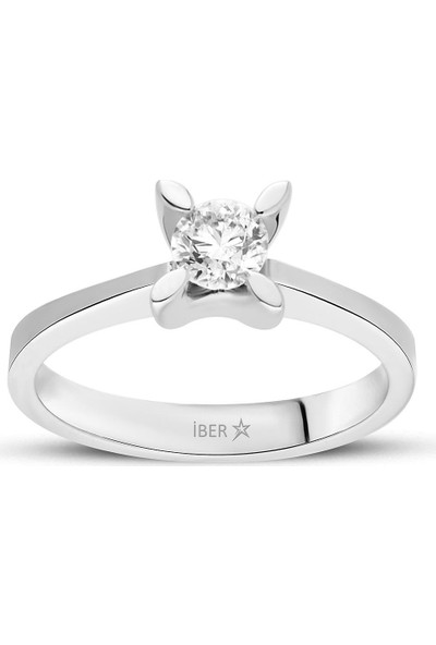 Iber F Renk Sı2 0.25 Karat Pırlanta Tektaş YÜZÜK-SYZF011-025HRD