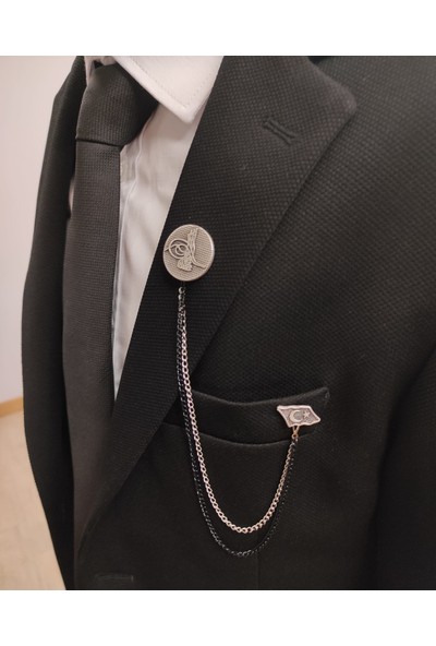 By Yavuz Osmanlı Tuğralı Ceket Yaka Iğnesi