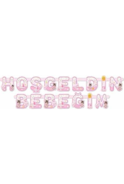 Happyland Pembe Hoşgeldin Bebeğim Kapı Süsü Kız Bebek Doğum Süsü Banner 150CM Happyland Pembe Hoşgeldin Bebeğim Kapı Süsü Kız Bebek Doğum Süsü Banner 150CM