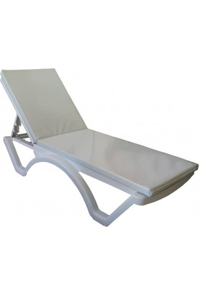 Güven Tente Mobilya Pvc Branda Kumaşlı Şezlong Minderi Renk Beyaz