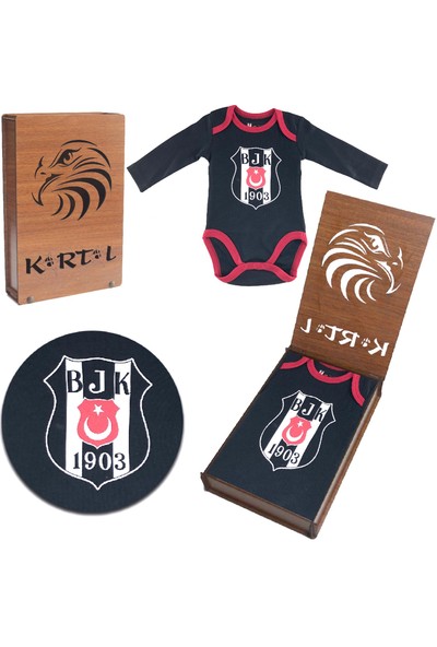 Beşiktaş Lisanslı Uzun Kol Zıbın Body Ahşap Kutulu