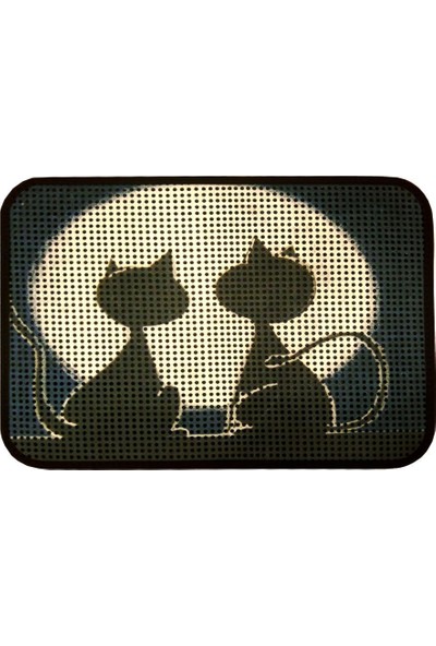 Giz Home Catsline Kedi Tuvalet Kum Paspası 40X60 Romantik Kediler