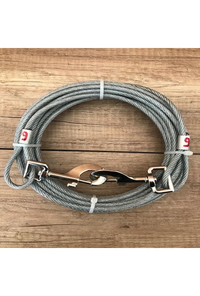 Lidersan Çelik 6 mm 9 m Köpek Bahçe Bağlama Halat