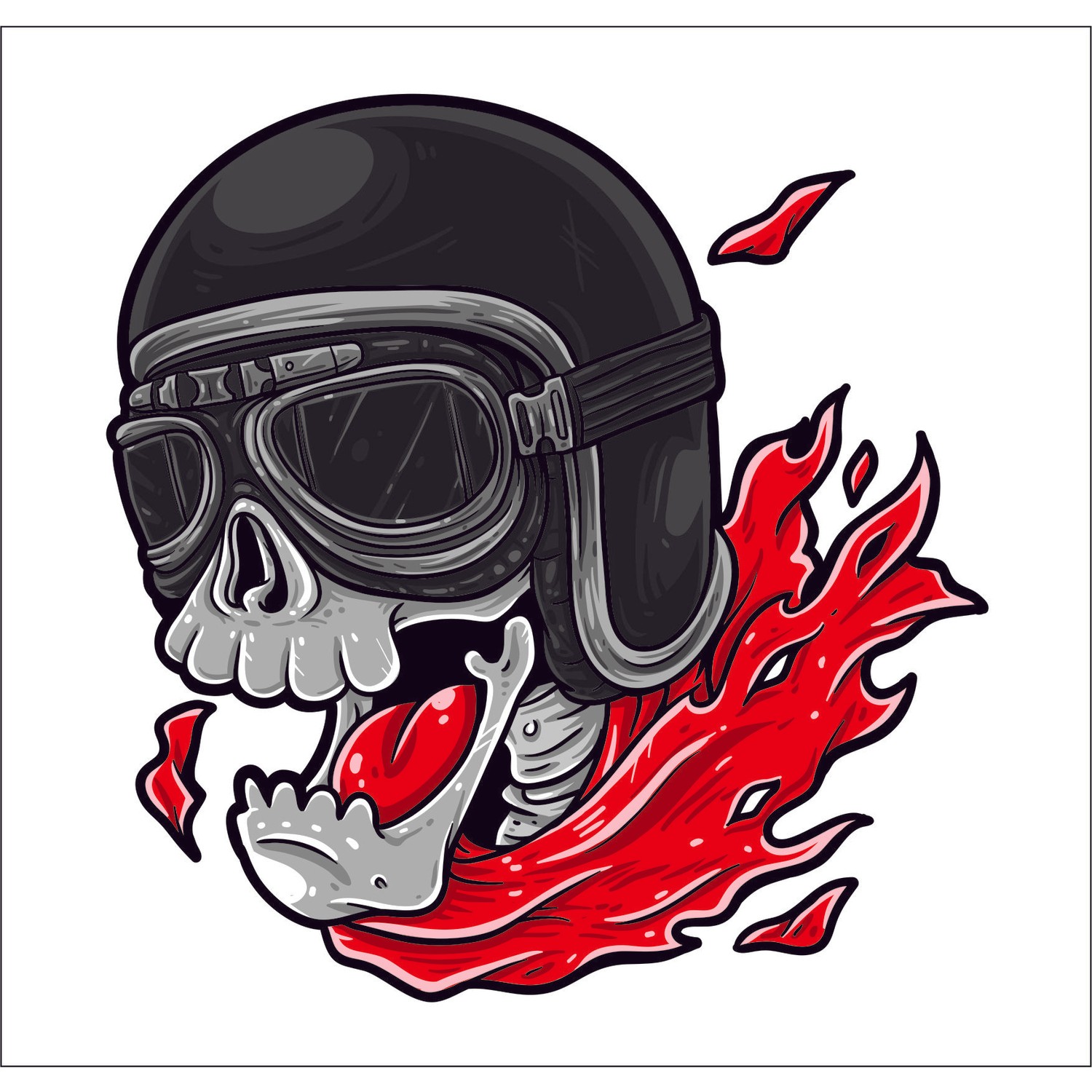 Sticker Fabrikası Motorcu Kasklı Kurukafa Kuru Kafa Motor Fiyatı