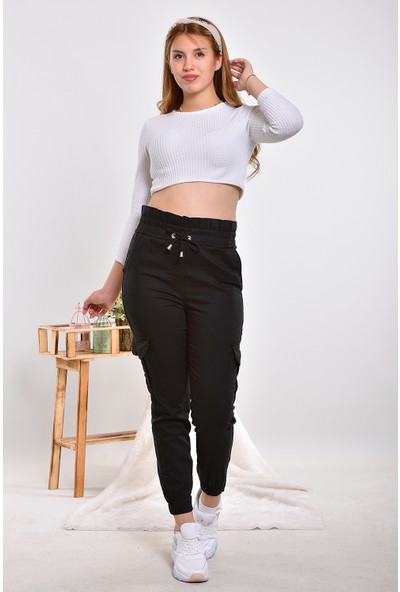 Gülseli Kemerli Cep Detaylı Kargo Pantolon