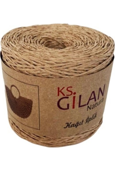 Ks Gilan Natura Kağıt Iplik 250 gr Naturel Renk Şapka Çanta Örgü Ipi