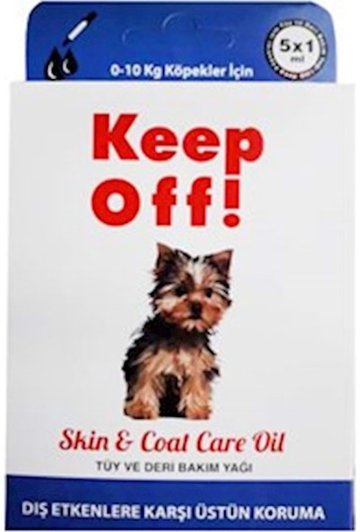 Keep Off Keep Offdog 0-10 kg Küçük Köpek Dış Parazit Ense Damlası 5x1 ml Keep Off Keep Offdog 0-10 kg Küçük Köpek Dış Parazit Ense Damlası 5x1 ml