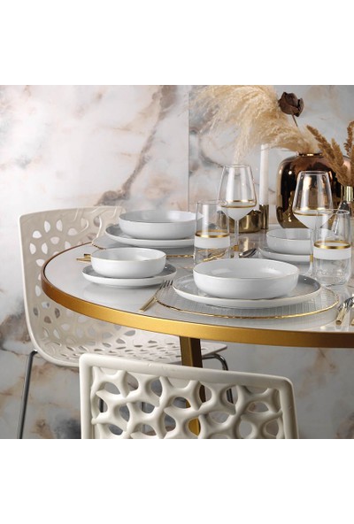 Kütahya Porselen Mood Altın Fileli 24 Parça Yemek Takımı Kütahya Porselen Mood Altın Fileli 24 Parça Yemek Takımı