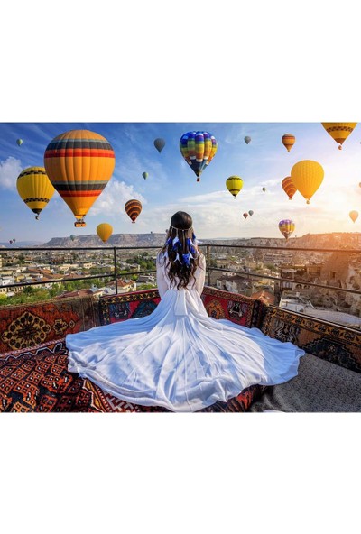 Patladı Gitti Kapadokya Manzarası Tuvale Gerili Sayılarla Boyama Hobi Seti 40X50 cm