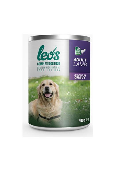 Leo's Leos Kuzu Parça Etli Soslu Köpek Konservesi 24X400 gr Leo's Leos Kuzu Parça Etli Soslu Köpek Konservesi 24X400 gr