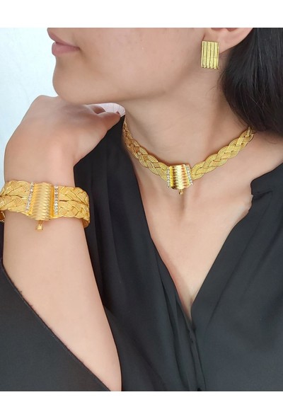 Zeygold 22 Ayar Altın Kaplama Trabzon Hasır Set Zeygold 22 Ayar Altın Kaplama Trabzon Hasır Set