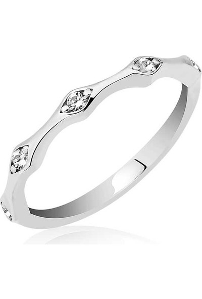 Gumush Gümüş Beştaşlı Mekik Kadın Yüzük