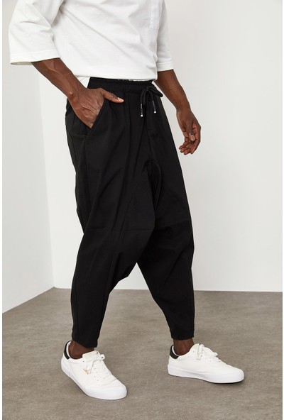 Xhan Siyah Beli Lastikli&bağcıklı Şalvar Pantolon 1YXE5-45103-02