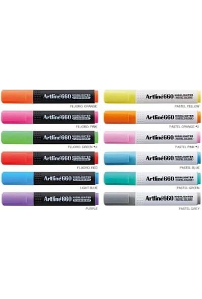 Artline 660 Art Tuval Fosforlu Işaretleme Kalemi 6 Canlı 6 Pastel Renkler Artline 660 Art Tuval Fosforlu Işaretleme Kalemi 6 Canlı 6 Pastel Renkler