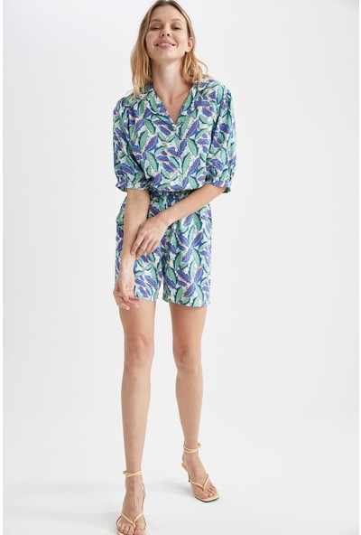 DeFacto Paper Bag Yüksek Bel Beli Bağcıklı Bermuda Şort U9734AZ21SM DeFacto Paper Bag Yüksek Bel Beli Bağcıklı Bermuda Şort U9734AZ21SM