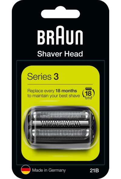 Braun 3 Serisi Tıraş Makinesi Yedek Başlığı 21B (Siyah)