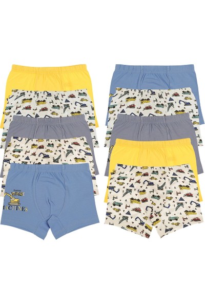 Donella 10'lu Renkli Baskılı Erkek Çocuk Boxer - 7571970VC