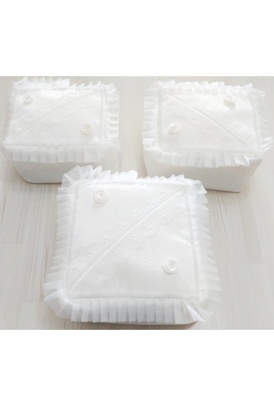 Dilex 3'lü Hurç Set Çeyizlik Bohça Gelin Bohçası Damat Bohçası Iğne Oyalı