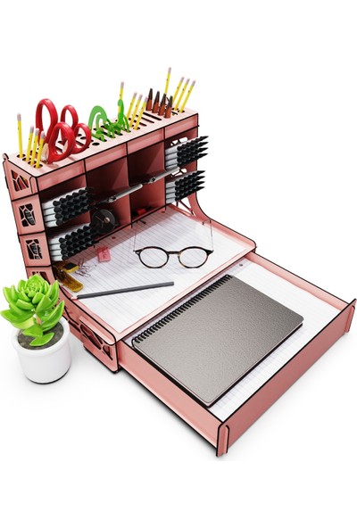 Homedora Felicia Kalemlik Organizer Çekmeceli A4 Evrak Rafı Pembe Homedora Felicia Kalemlik Organizer Çekmeceli A4 Evrak Rafı Pembe