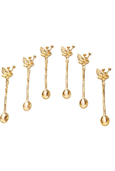 M'art Home Gold 6'lı Çay Kaşığı-Çiçek