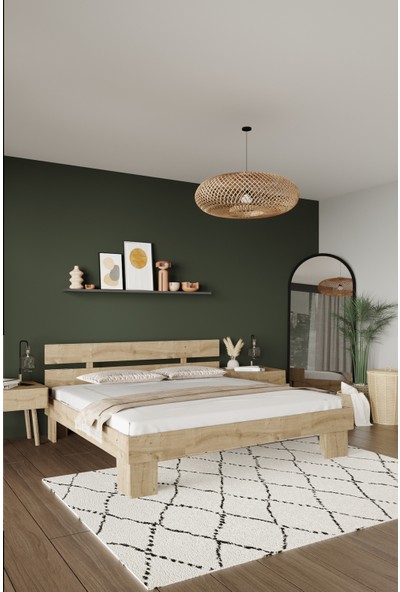 Brady Mobilya Salas Masif Meşe Desenli Yonga Levha Lüx Yatak Karyola Brady Mobilya Salas Masif Meşe Desenli Yonga Levha Lüx Yatak Karyola