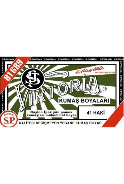 Viktoria 41 Kumaş Boyası Haki 3'lü