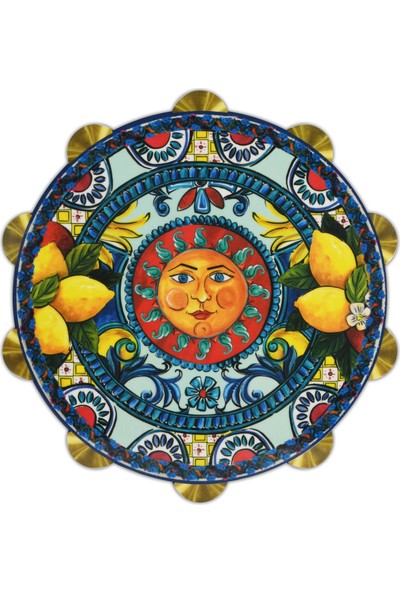 Baci Milano Tamburello Güneş Kesme Tahtası Küçük 17,5 cm - Mavi