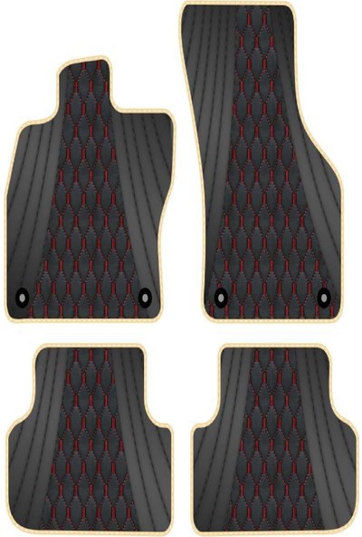 Tegin Hyundai Tucson 2004-2009 Bordo Dikiş Siyah Deri Desen Bej Kenar Paspas Tegin Hyundai Tucson 2004-2009 Bordo Dikiş Siyah Deri Desen Bej Kenar Paspas