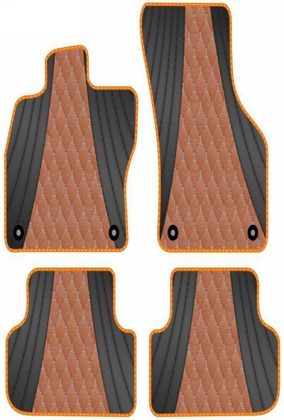 Tegin Mercedes G W463 2008-2018 Kahve Deri Siyah Deri Desen Turuncu Kenar Paspas Tegin Mercedes G W463 2008-2018 Kahve Deri Siyah Deri Desen Turuncu Kenar Paspas