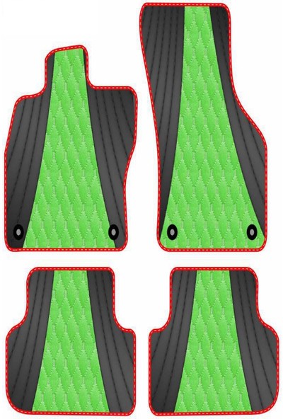 Tegin Citroen C2 2002 ve Sonrası Yeşil Deri Siyah Deri Desen Kırmızı Kenar Paspas Tegin Citroen C2 2002 ve Sonrası Yeşil Deri Siyah Deri Desen Kırmızı Kenar Paspas