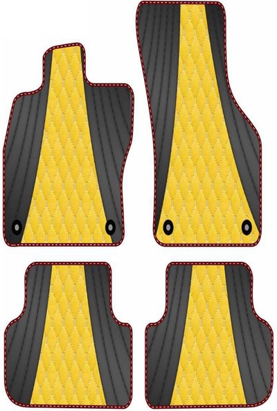 Tegin Ferrari 360 1999-2005 Sarı Deri Siyah Deri Desenli Bordo Kenar Paspas Tegin Ferrari 360 1999-2005 Sarı Deri Siyah Deri Desenli Bordo Kenar Paspas