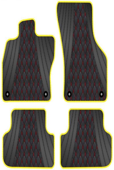 Tegin Renault Megane 1 1995-2002 Bordo Dikiş Siyah Deri Desen Sarı Kenar Paspas Tegin Renault Megane 1 1995-2002 Bordo Dikiş Siyah Deri Desen Sarı Kenar Paspas