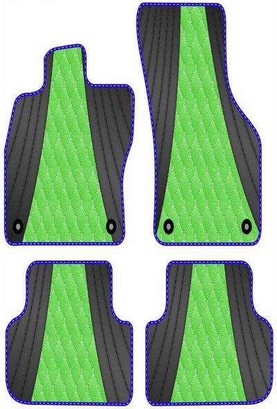 Tegin Opel Corsa D Van 2006-2014 Gri Deri Siyah Deri Desen Mavi Kenar Paspas