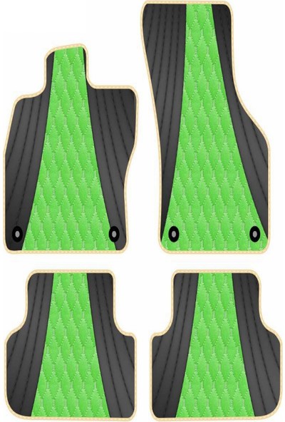 Tegin Seat Leon 1m 1998-2004 Gri Deri Siyah Deri Desen Bej Kenar Paspas