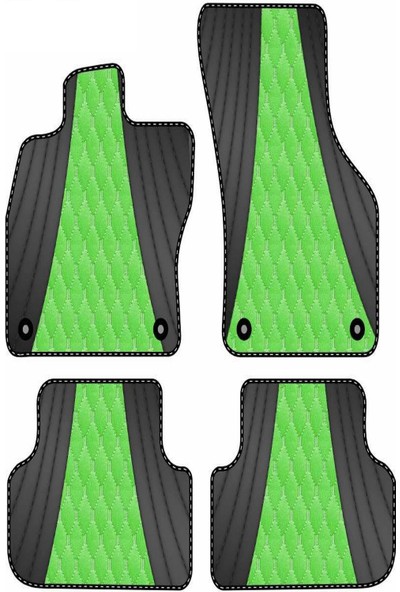 Tegin Ford Ecosport 2013 ve Sonrası Gri Deri Siyah Deri Desen Siyah Kenar Paspas