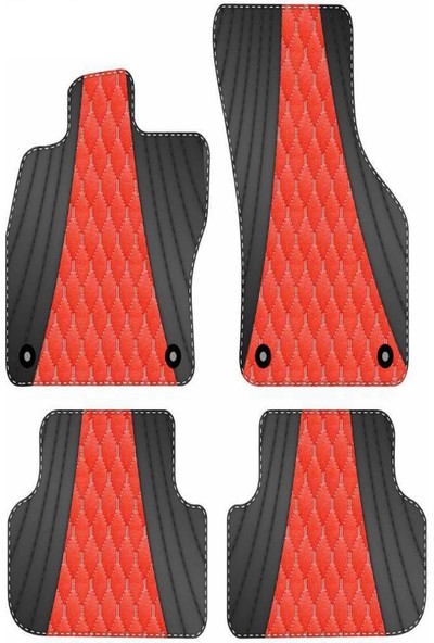 Tegin Peugeot 206CC 2001-2007 Uyumlu Kırmızı Deri Siyah Deri Desenli Paspas Tegin Peugeot 206CC 2001-2007 Uyumlu Kırmızı Deri Siyah Deri Desenli Paspas