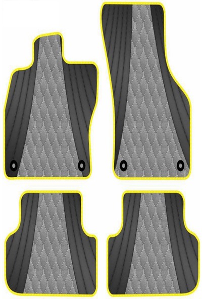 Tegin Hyundai Genesis Bh 2009-2014 - Sedan Siyah Dikişli Siyah Deri Desenli Sarı Kenarlı Paspas Tegin Hyundai Genesis Bh 2009-2014 - Sedan Siyah Dikişli Siyah Deri Desenli Sarı Kenarlı Paspas