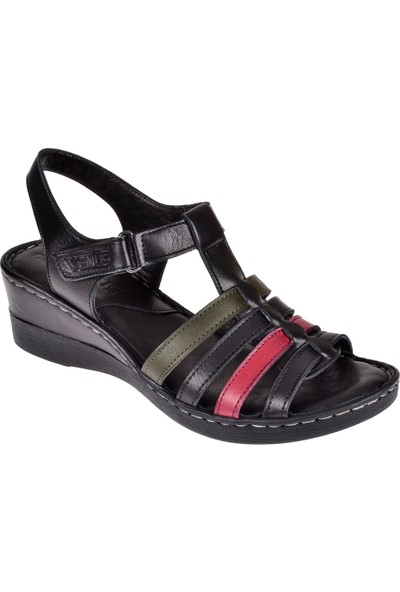 Venüs Deri Günlük Kadın Sandalet VNS-20981102 Siyah