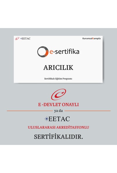 E-Sertifika Arıcılık Eğitimi (E-Devlet / EETAC Onaylı Sertifikalı)