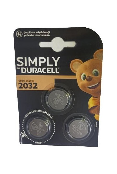 Duracell 2032 Düğme Pil 3'lü Duracell 2032 Düğme Pil 3'lü