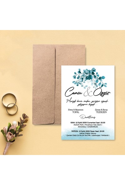 Otuz9 Kraft Zarflı Davetiye Düğün - Nişan - Kına - Nikah (100 Adet) Otuz9 Kraft Zarflı Davetiye Düğün - Nişan - Kına - Nikah (100 Adet)