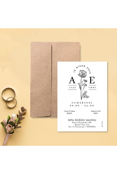 Otuz9 Kraft Zarflı Davetiye Düğün - Nişan - Kına - Nikah (100 Adet) Otuz9 Kraft Zarflı Davetiye Düğün - Nişan - Kına - Nikah (100 Adet)