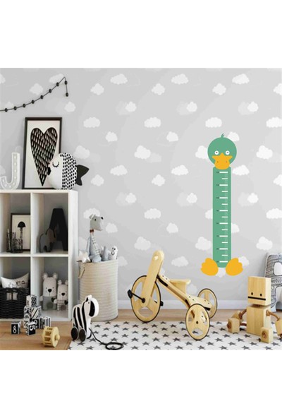 Baskı Madeni Sevimli Çocuk Odası Boy Ölçer Sticker (100CMX30CM)