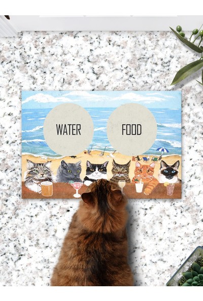PatiPeti Summer Cats Kedi Köpek Eğitim Mama Paspası ve Beslenme Altlığı PatiPeti Summer Cats Kedi Köpek Eğitim Mama Paspası ve Beslenme Altlığı